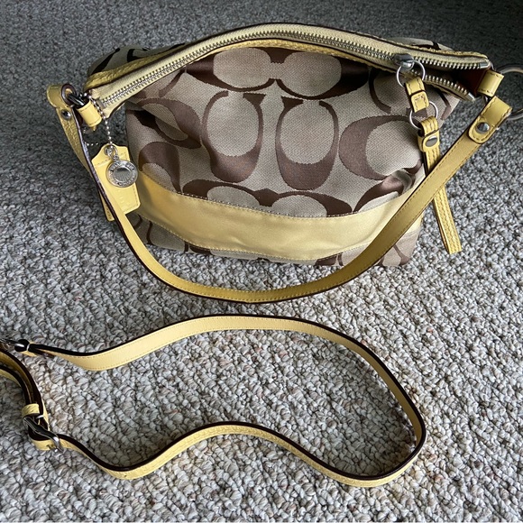 Coach | Bags | Coach Signature Yellow Strip Shoulderbag | Poshmark